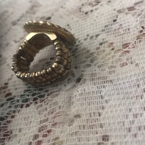 Jewelry | Goldtone Stretchy Ring With Large Crystal Base | Poshmark